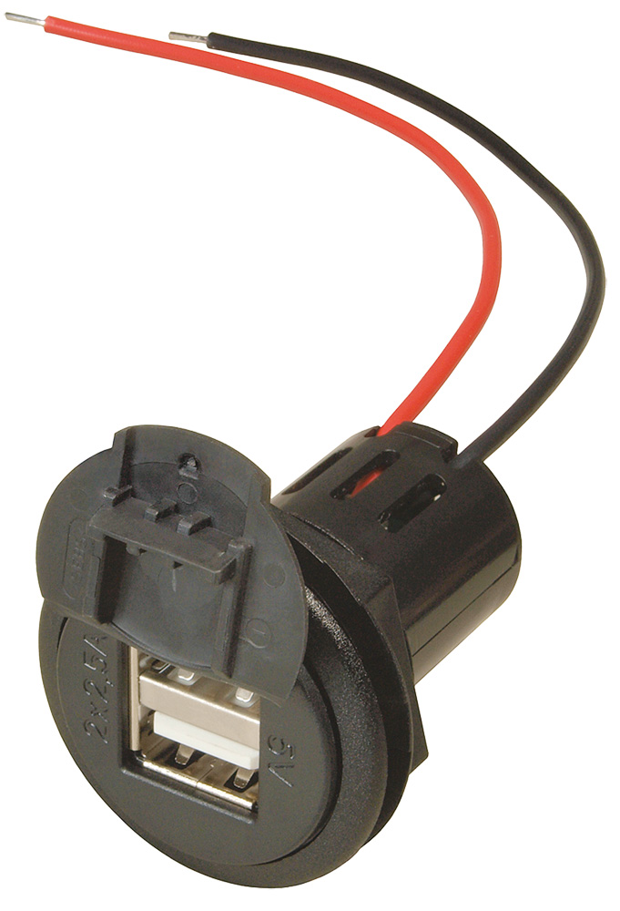 Prise encastrable avec capuchon en caoutchouc - 2 x USB-A – Hoelzle