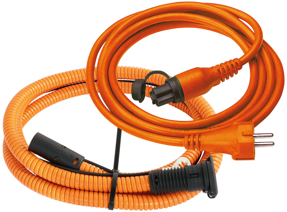 DEFA - Câble de raccordement 230 VAC 5.0 m *orange* avec fiche et prise ...