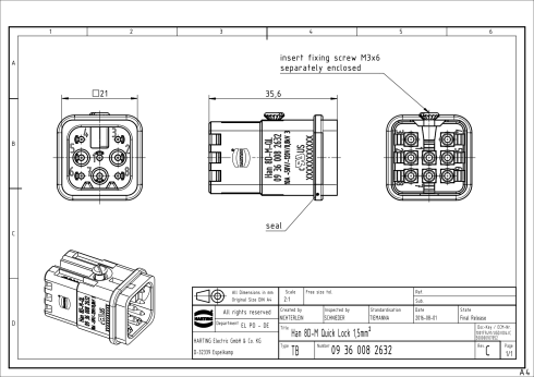 Harting - Han 8D Stiftkontakte 8-pol. – Hoelzle