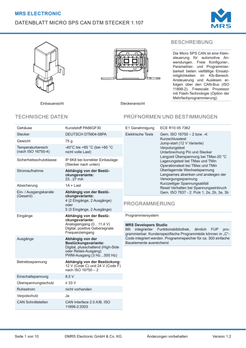 Micro Kleinsteuerung SPS CAN PWM 9 - 30 V DTM – Hoelzle