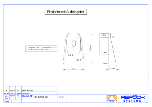 Aspöck FLEXIPOINT I weiss mit Halter – Hoelzle