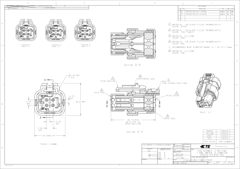 AMPSeal 16 - Buchsengehäuse 4-pol. Key A rot – Hoelzle