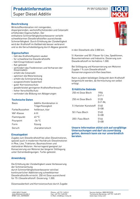 LIQUI MOLY Super Diesel Additiv – Hoelzle