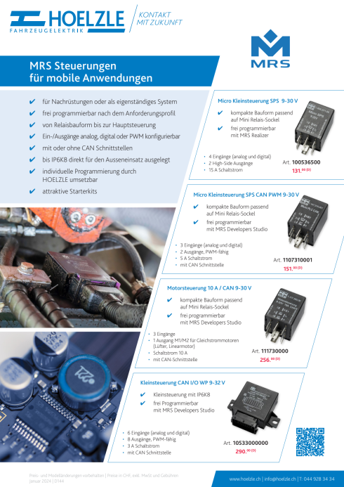MRS Programmiermodul für Steuerungen ohne CAN/LIN – Hoelzle