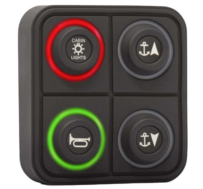 Keypad mit 4 Tasten (2X2), CAN, Deutsch Stecker - 12 / 24 V – Hoelzle