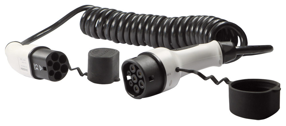 Ladekabel Typ 2, 11kW 16A/400V, 3m spiral 1- phasig – Hoelzle
