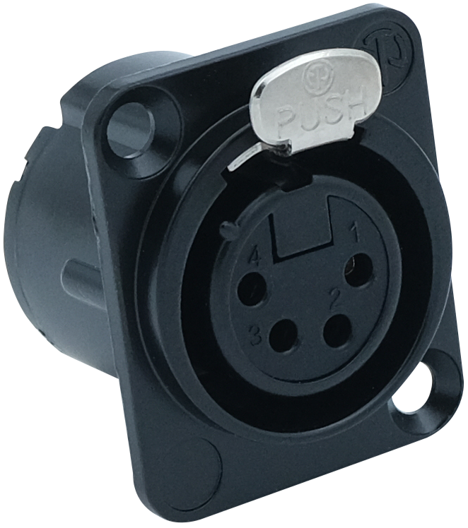 Neutrik XLR-Flanschbuchse 4-pol., schwarz – Hoelzle