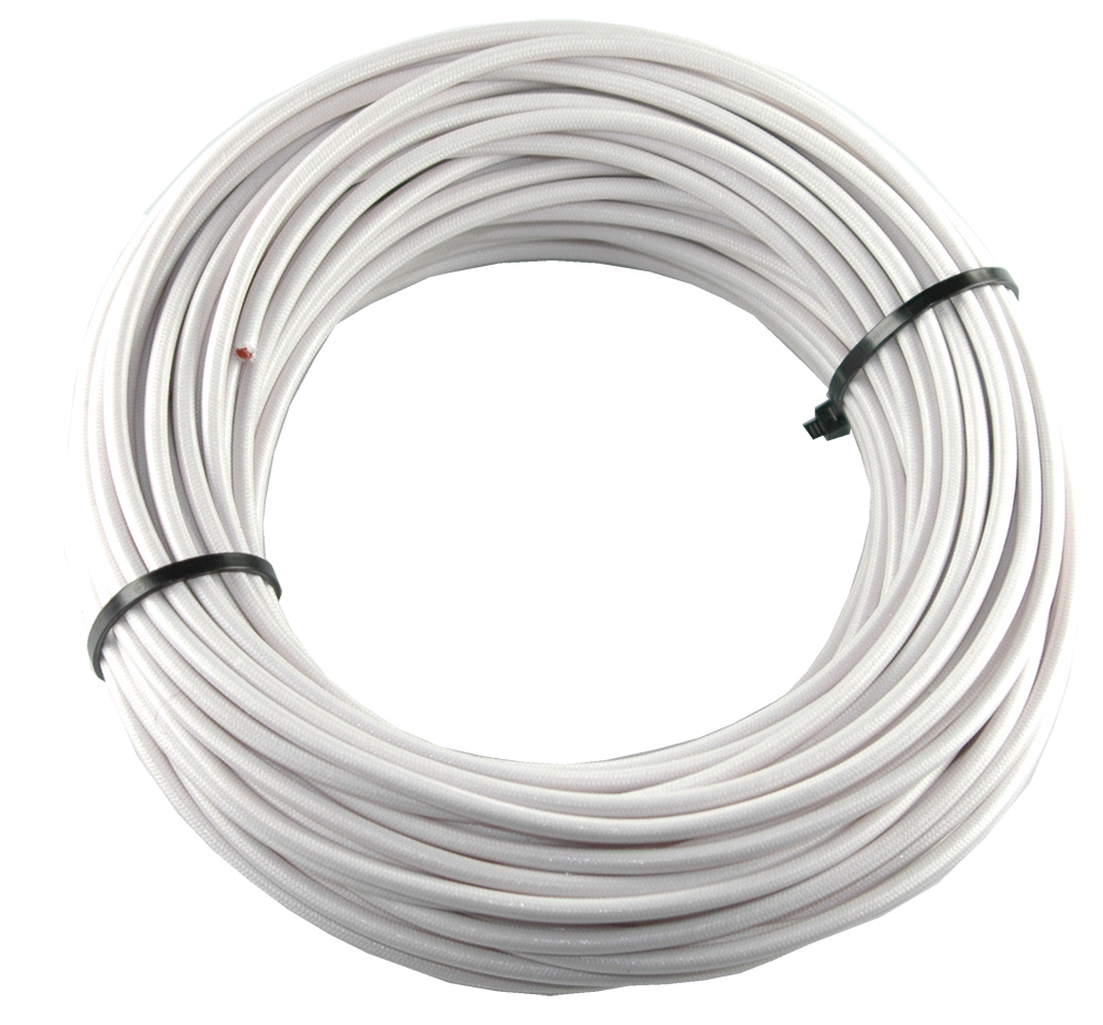 Textilumflochtene Kabel 2.5mm2 weiss – Hoelzle