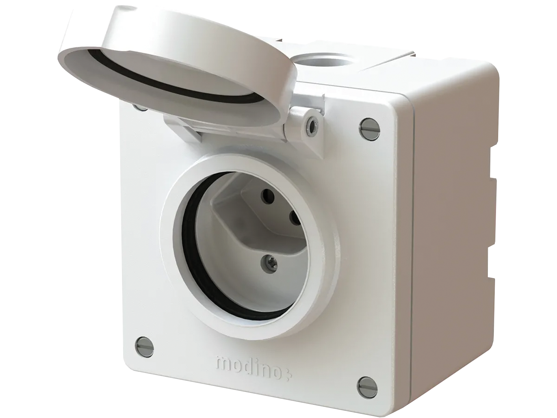 Steckdose aufputz, weiss, 1x T13, IP55 – Soltark