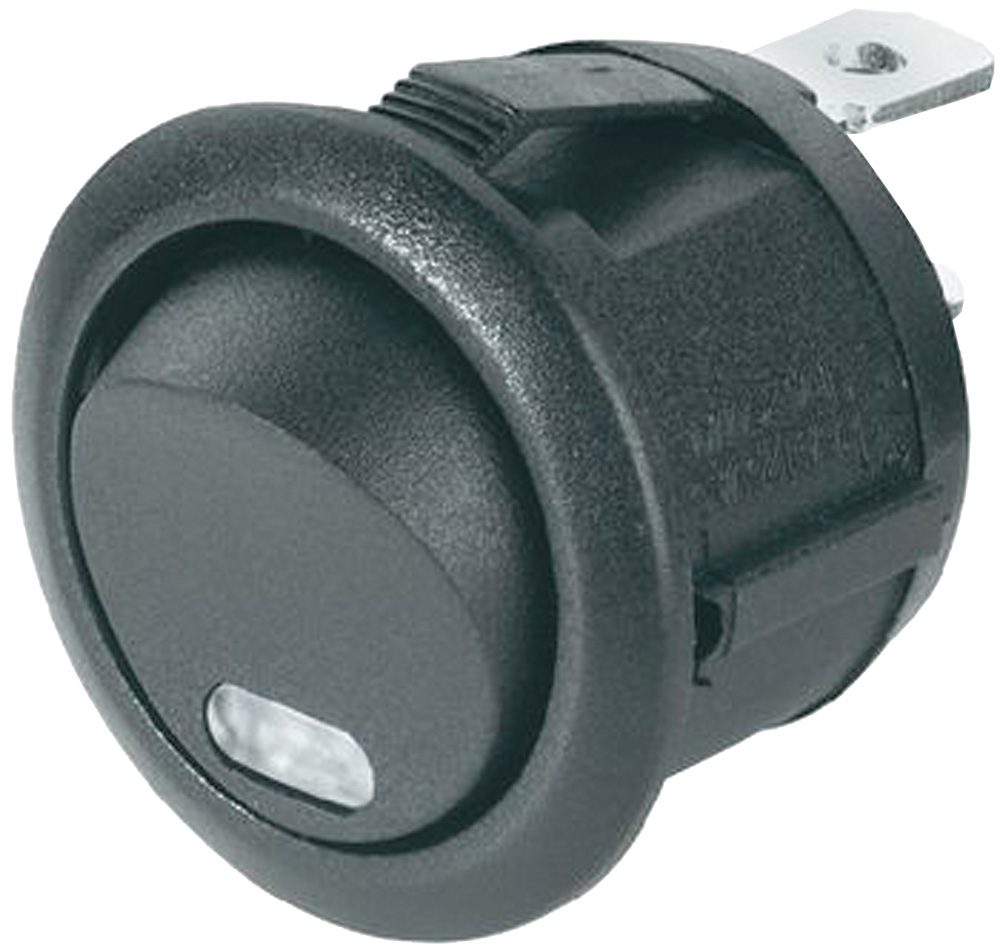 Schalter rund mit LED grün Ein-Aus 12/24V – Hoelzle