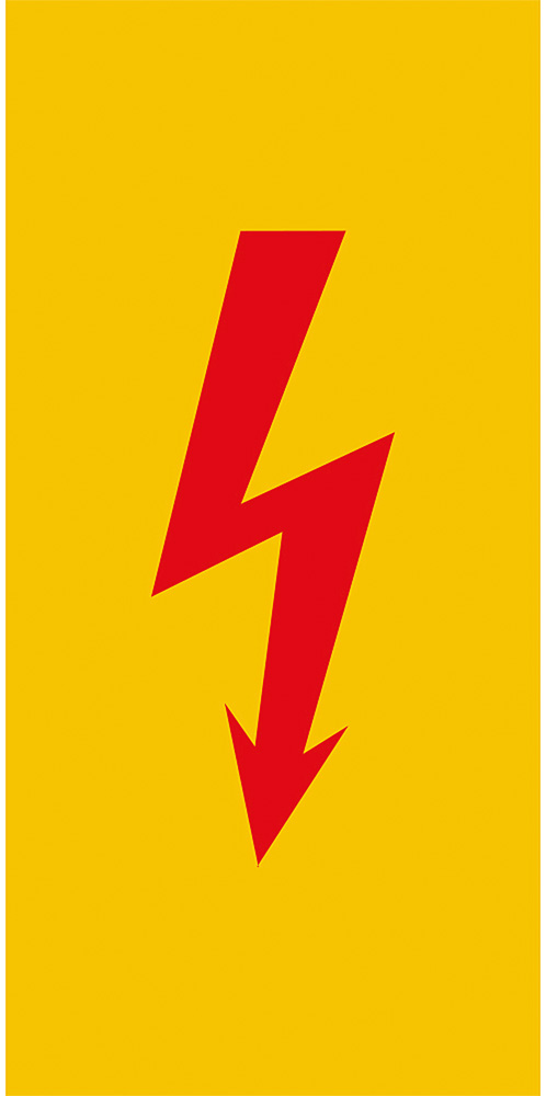 Elektrokennzeichnung Blitz (rot) 26x52mm – Hoelzle